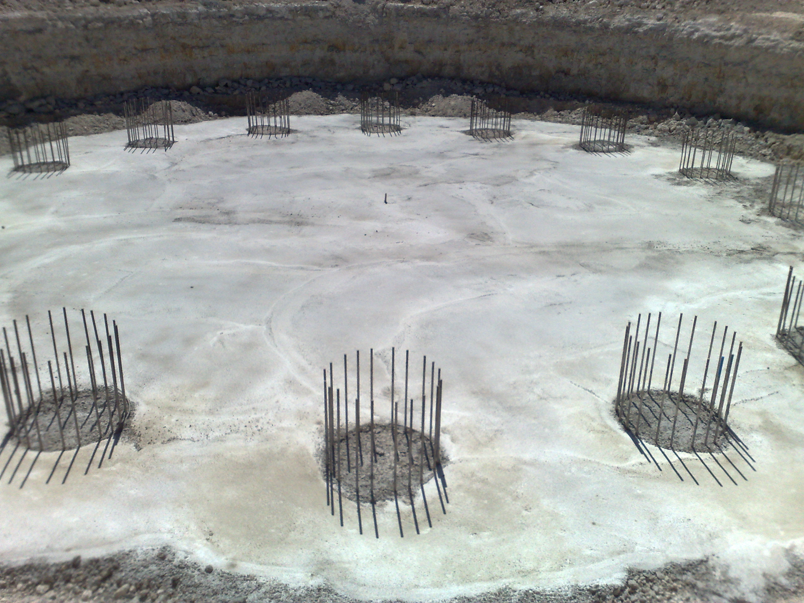 Wind turbine foundation piles ready | Wind farms construction